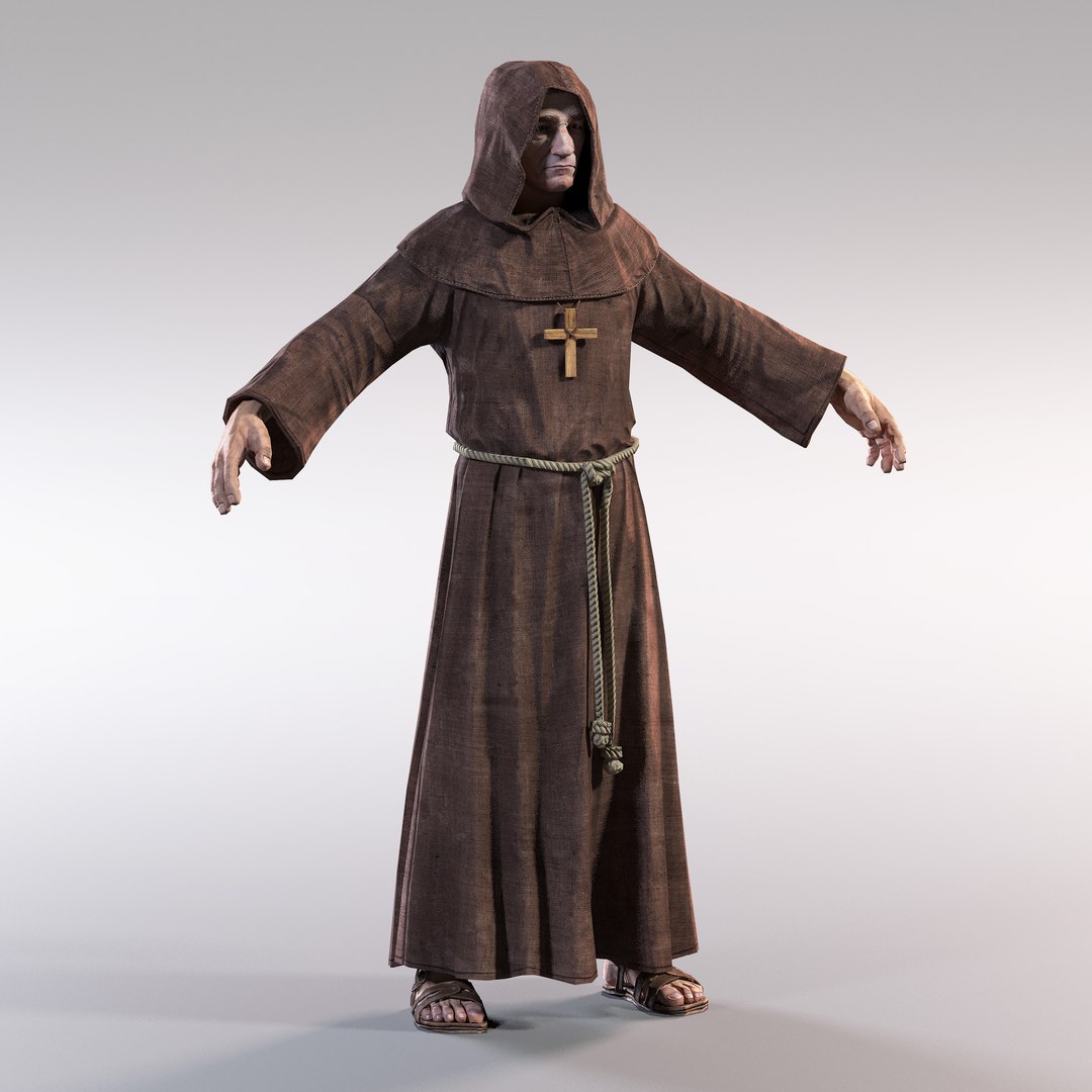 3d Obj Medieval Monk