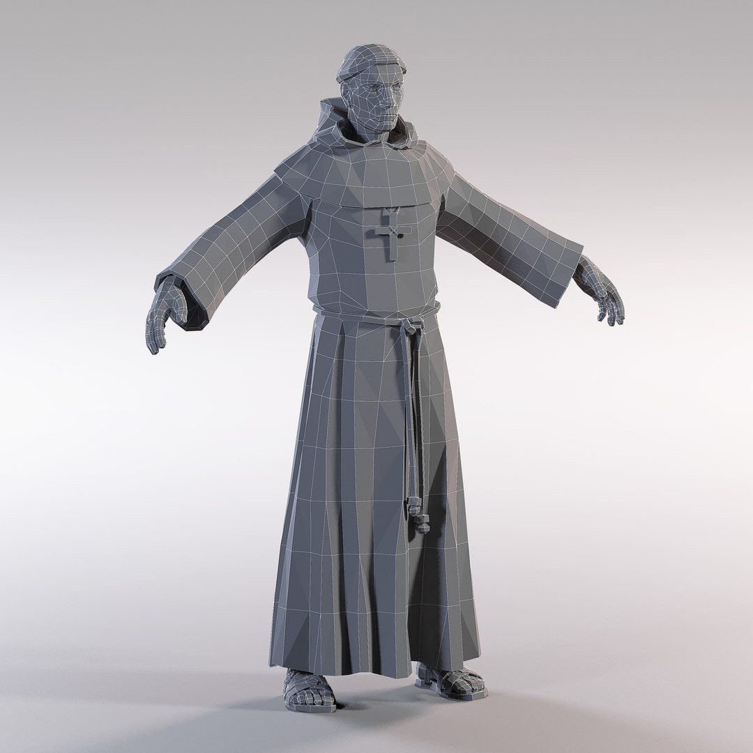 3d Obj Medieval Monk