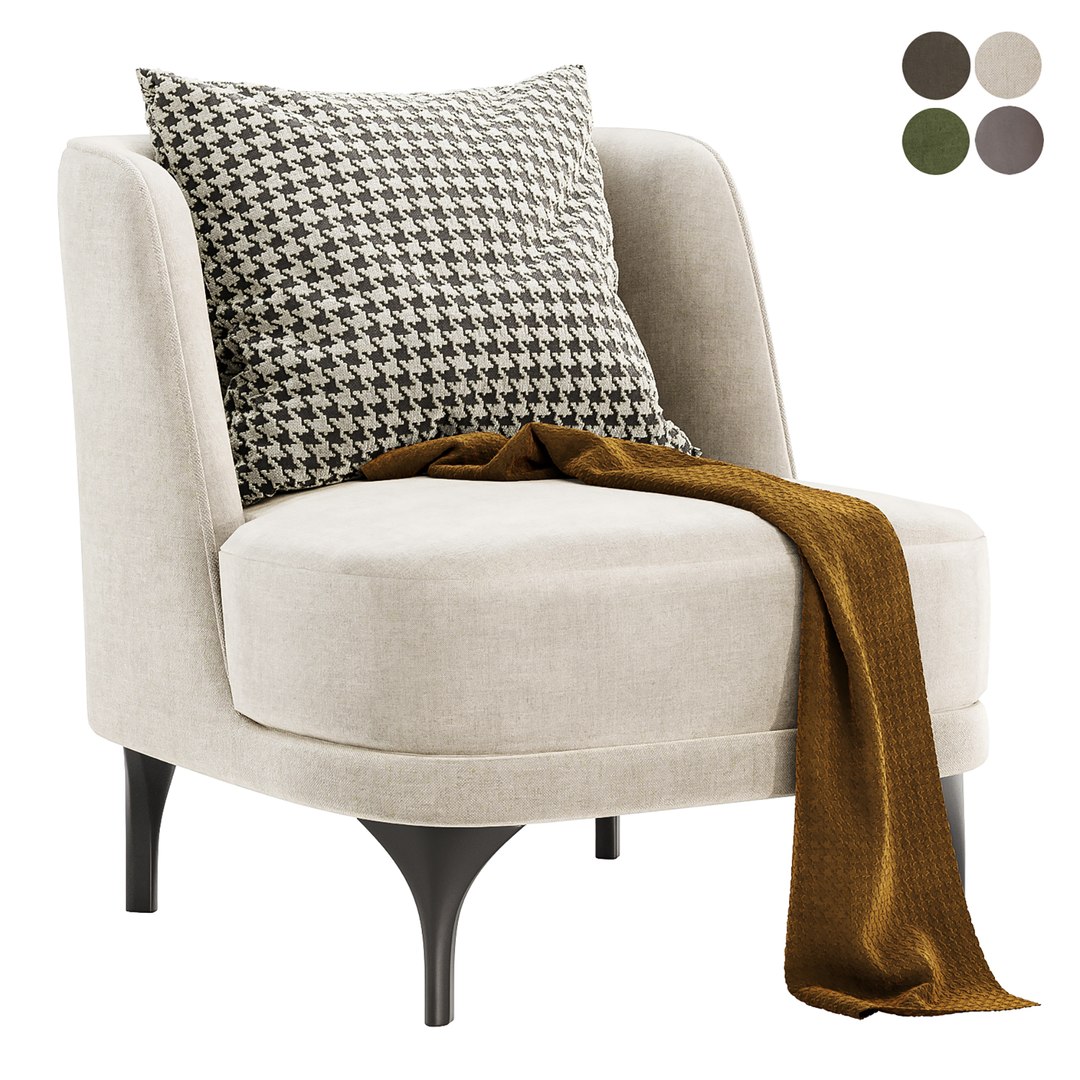 Amanda Armless Armchair Model - TurboSquid 2228428