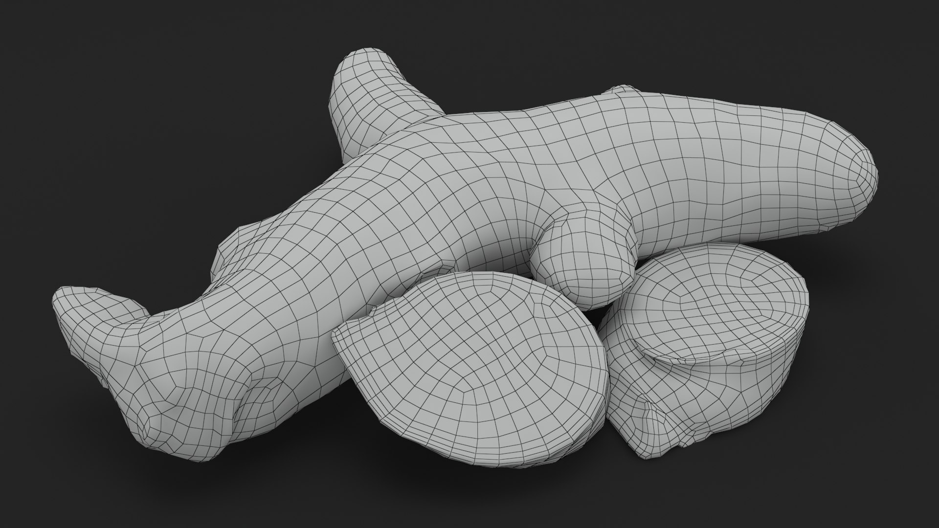 Whole Turmeric and Slices v2 model - TurboSquid 1864973