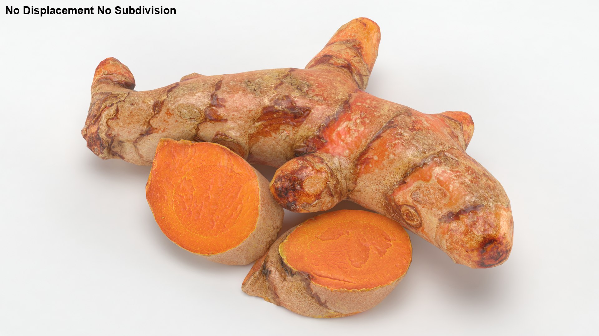 Whole Turmeric and Slices v2 model - TurboSquid 1864973