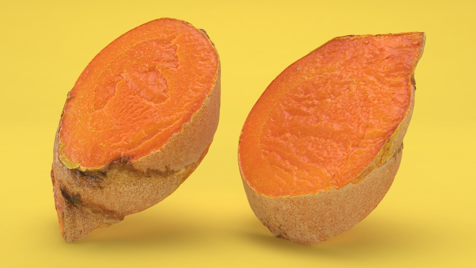 Whole Turmeric and Slices v2 model - TurboSquid 1864973