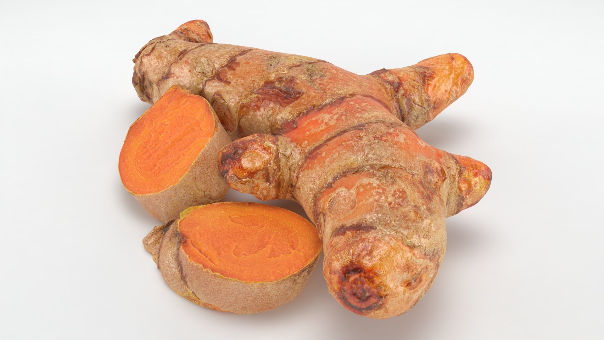 Whole Turmeric and Slices v2 model - TurboSquid 1864973