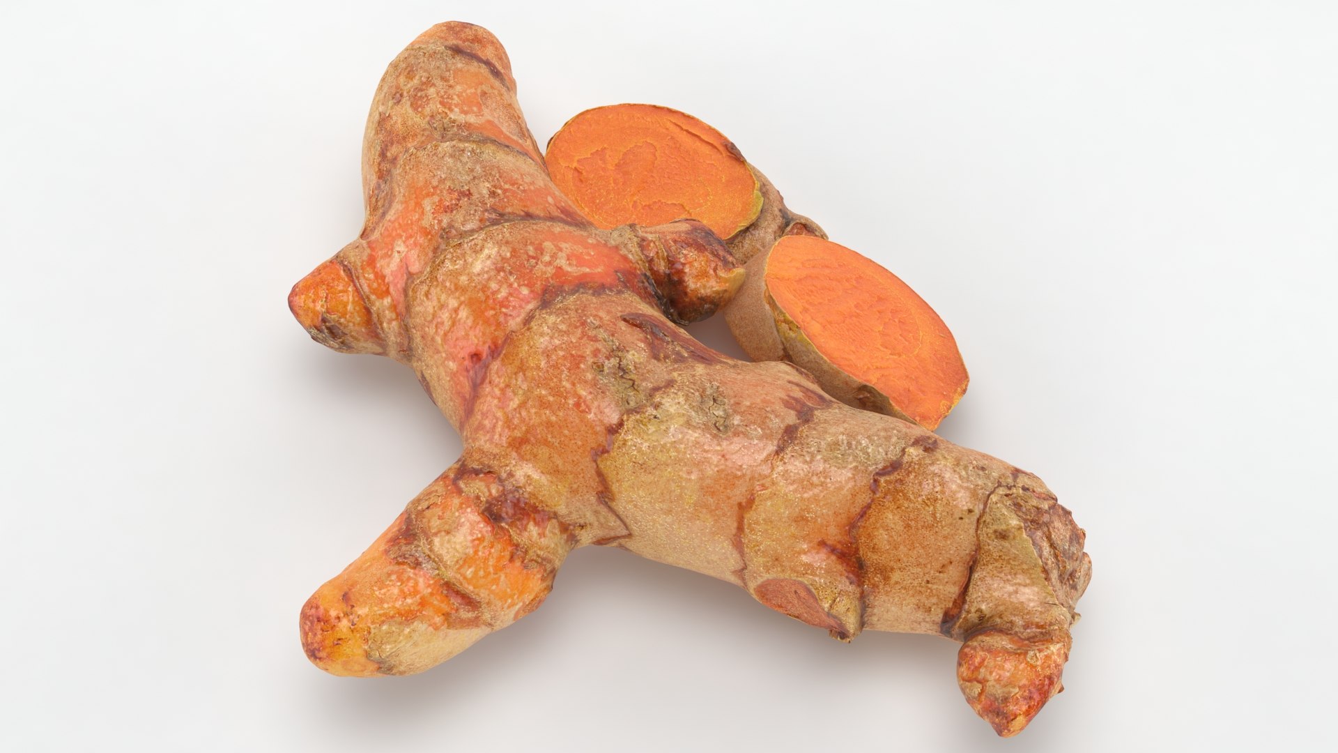 Whole Turmeric and Slices v2 model - TurboSquid 1864973