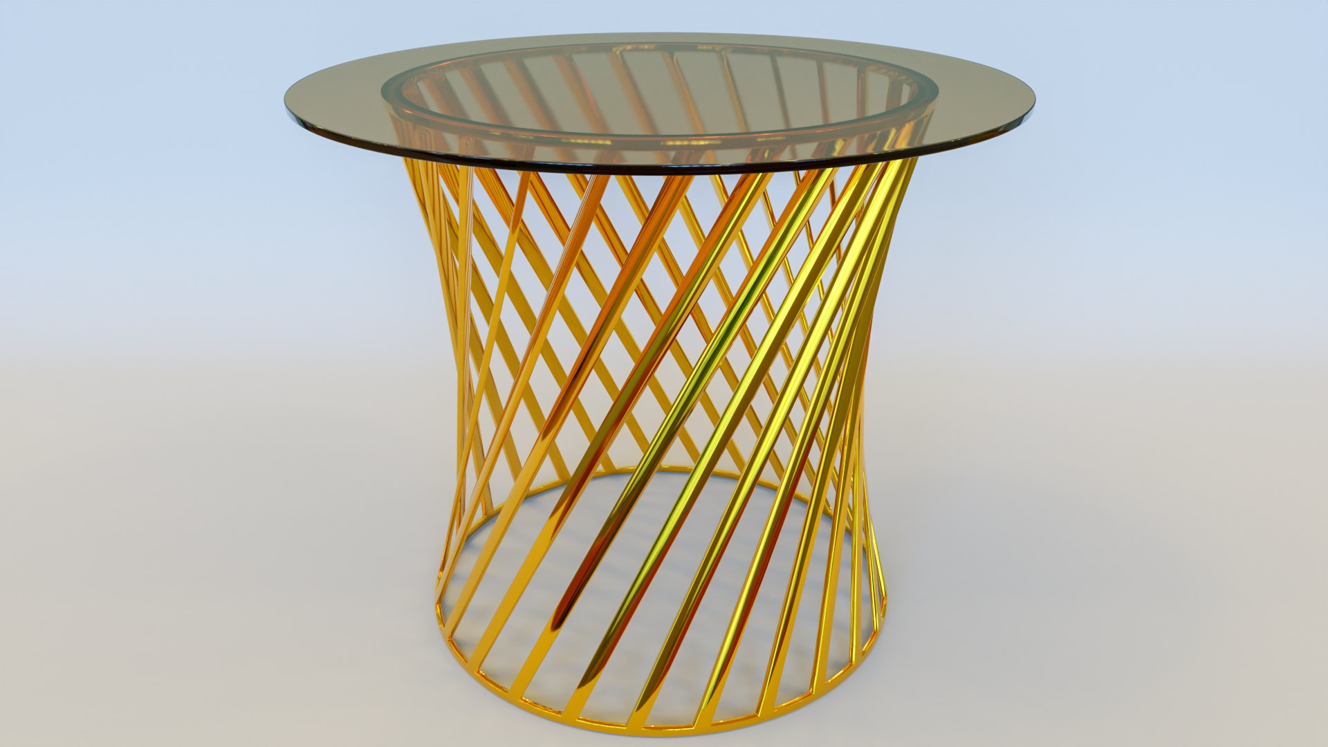 Gold Round Glass Table 3D Model - TurboSquid 1963920