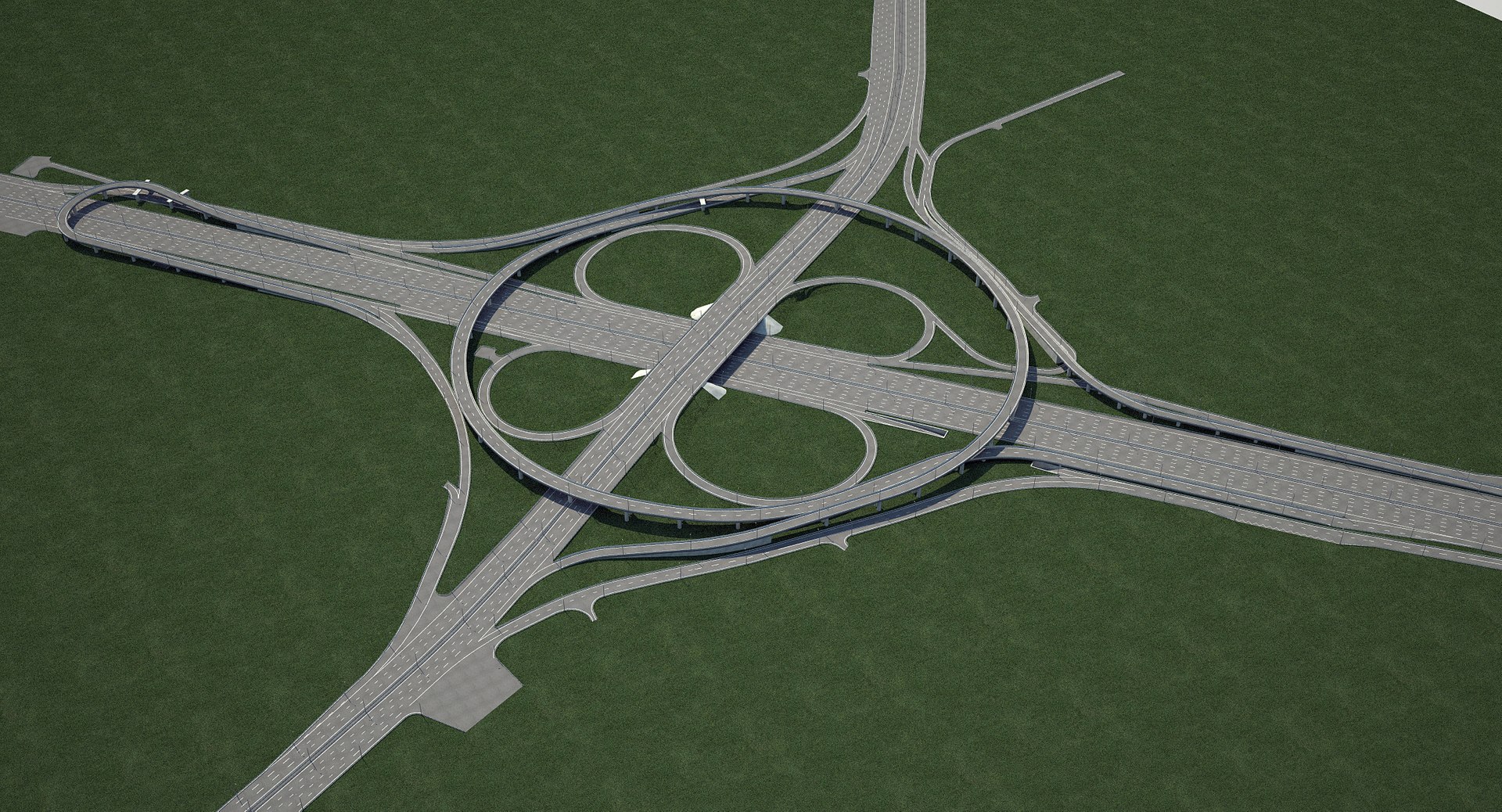 Highway Road Junction Model | 1144309 | TurboSquid