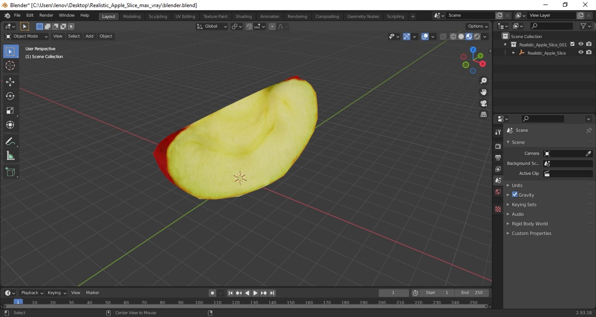 3D Model Realistic Apple Slice - TurboSquid 2211410