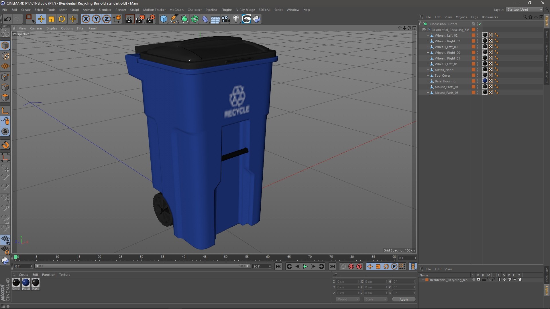 3D Residential Recycling Bin - TurboSquid 2220546