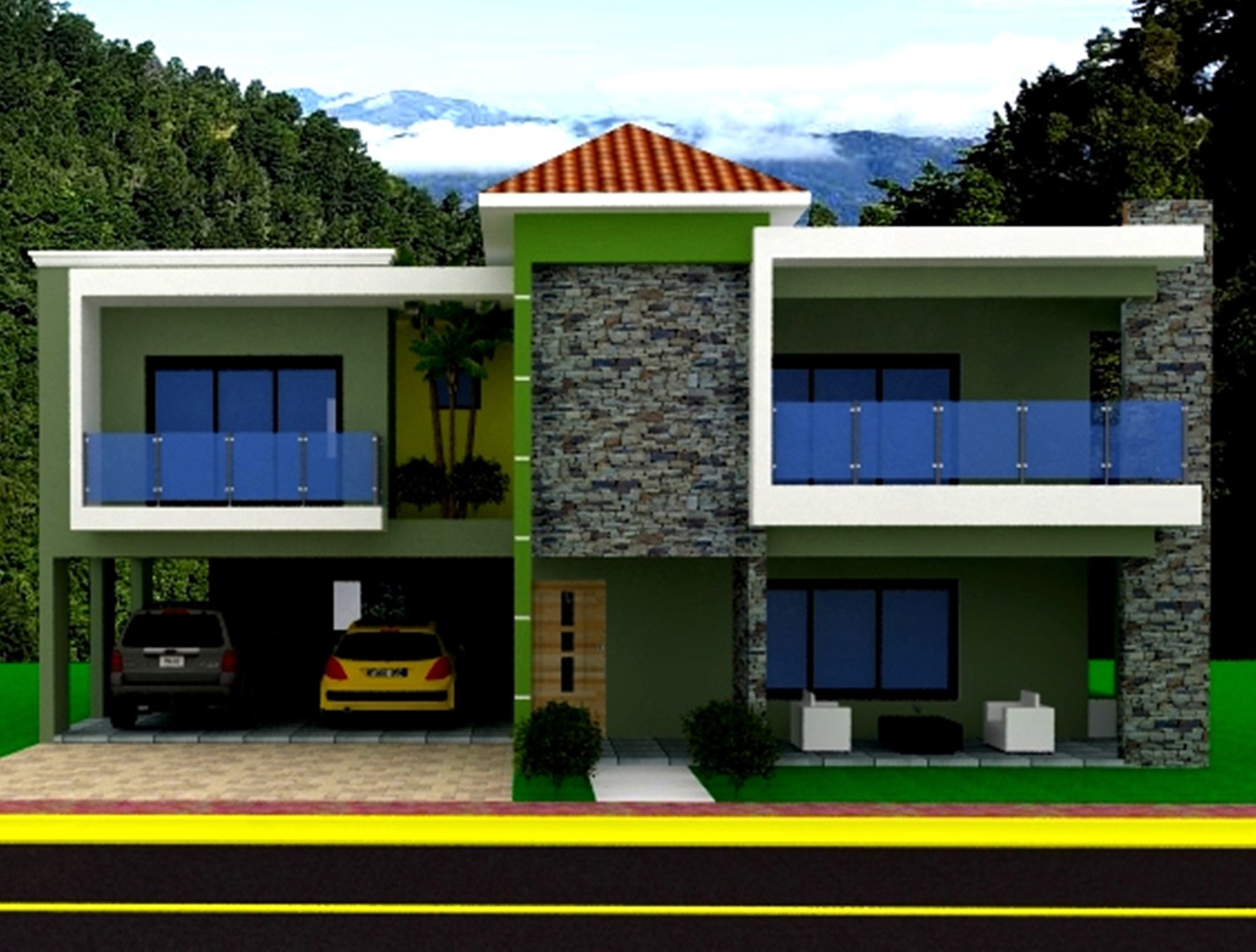 3D casa de dos niveles model - TurboSquid 2137329