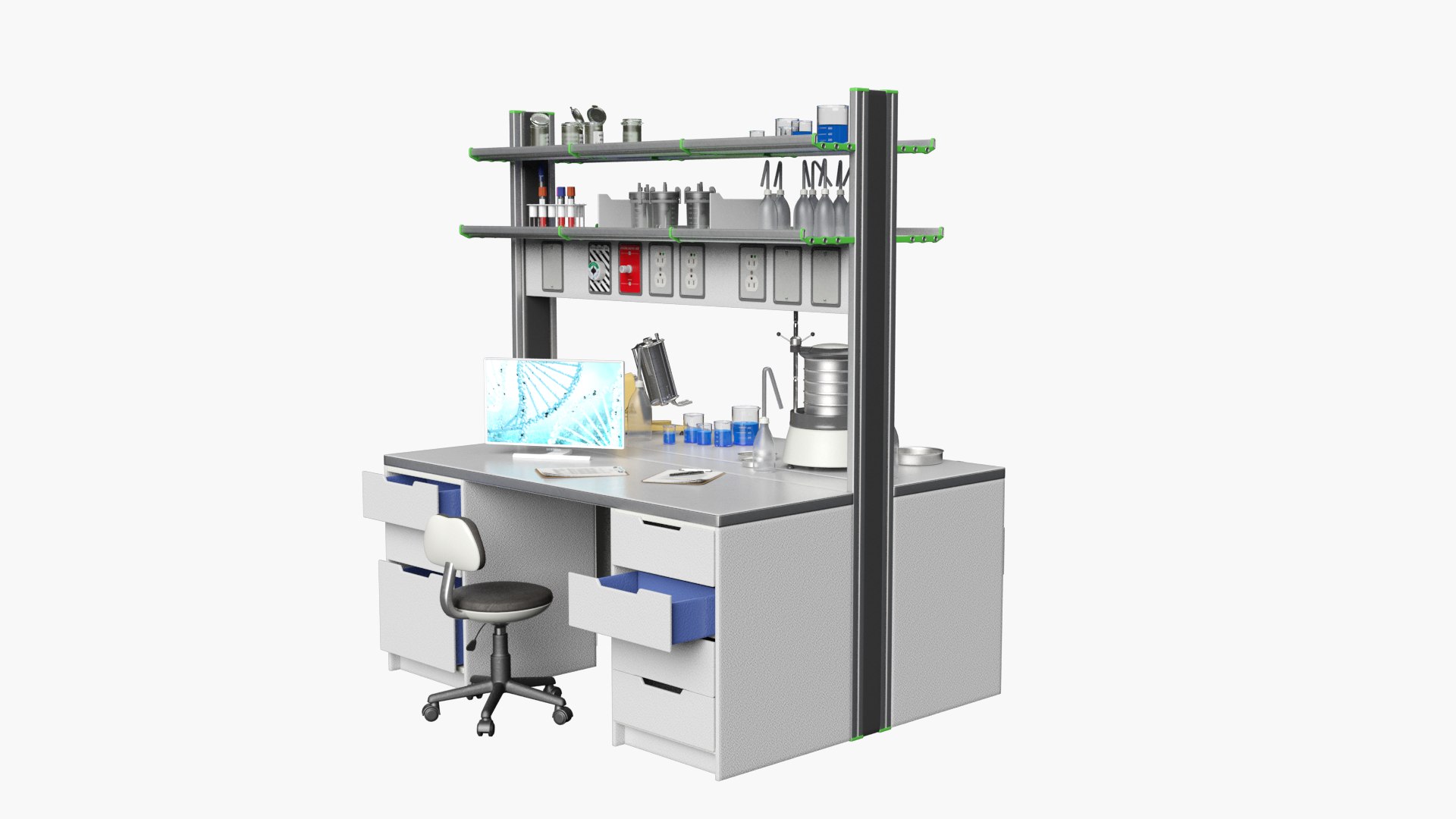3D Laboratory Table Big 2 Model - TurboSquid 1569624