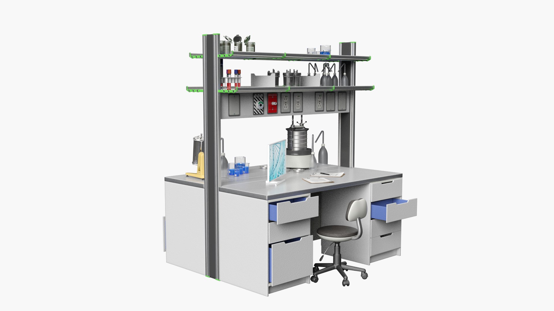 3D Laboratory Table Big 2 Model - TurboSquid 1569624