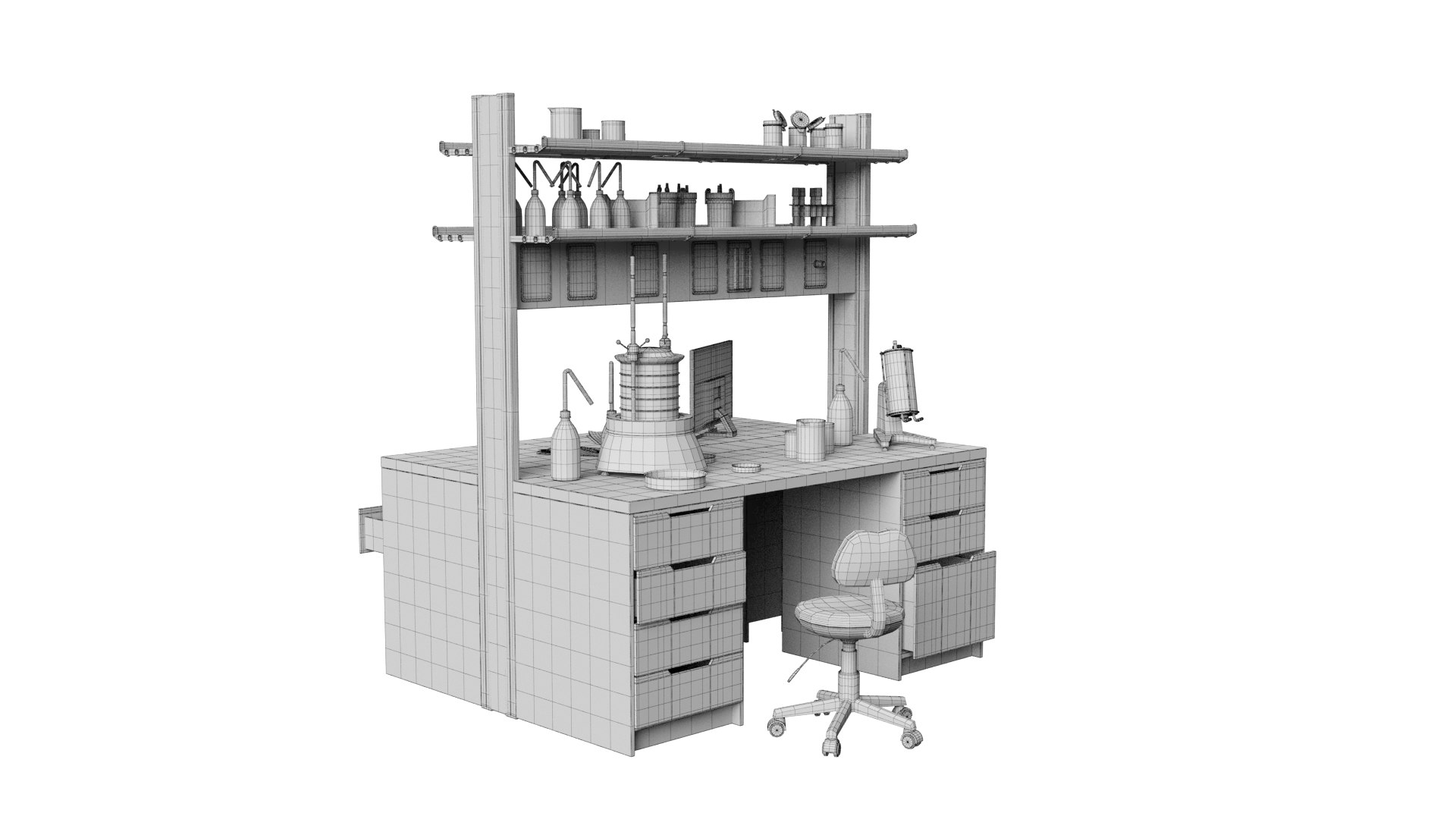 3D Laboratory Table Big 2 Model - TurboSquid 1569624