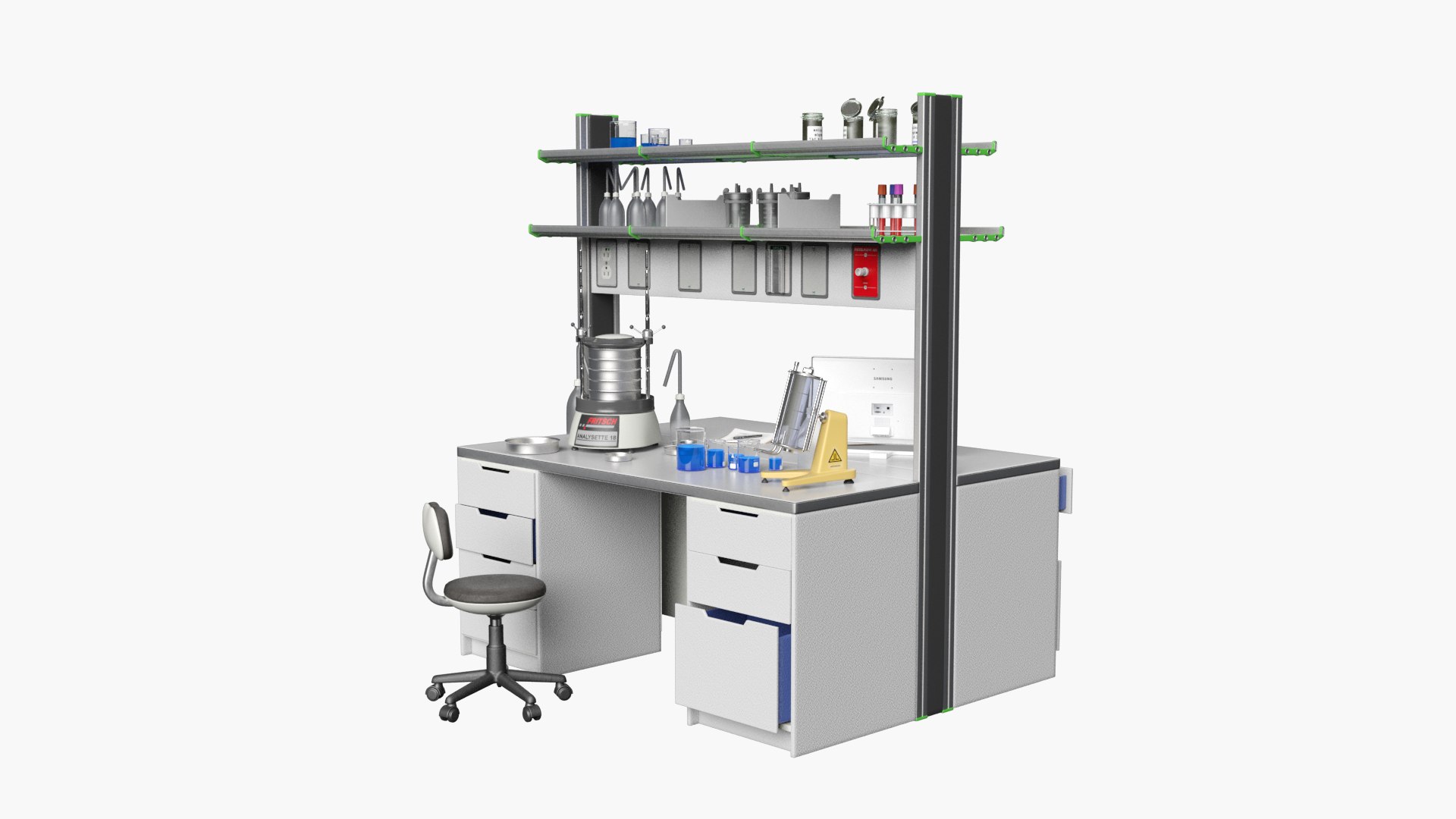 3D Laboratory Table Big 2 Model - TurboSquid 1569624