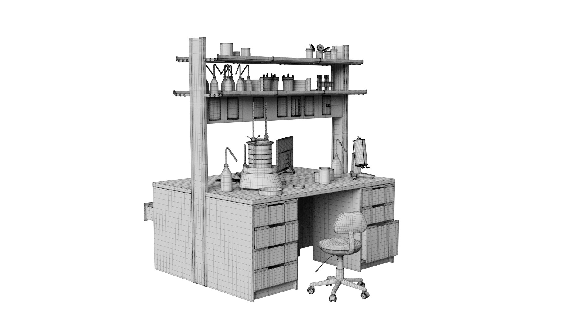 3D Laboratory Table Big 2 Model - TurboSquid 1569624