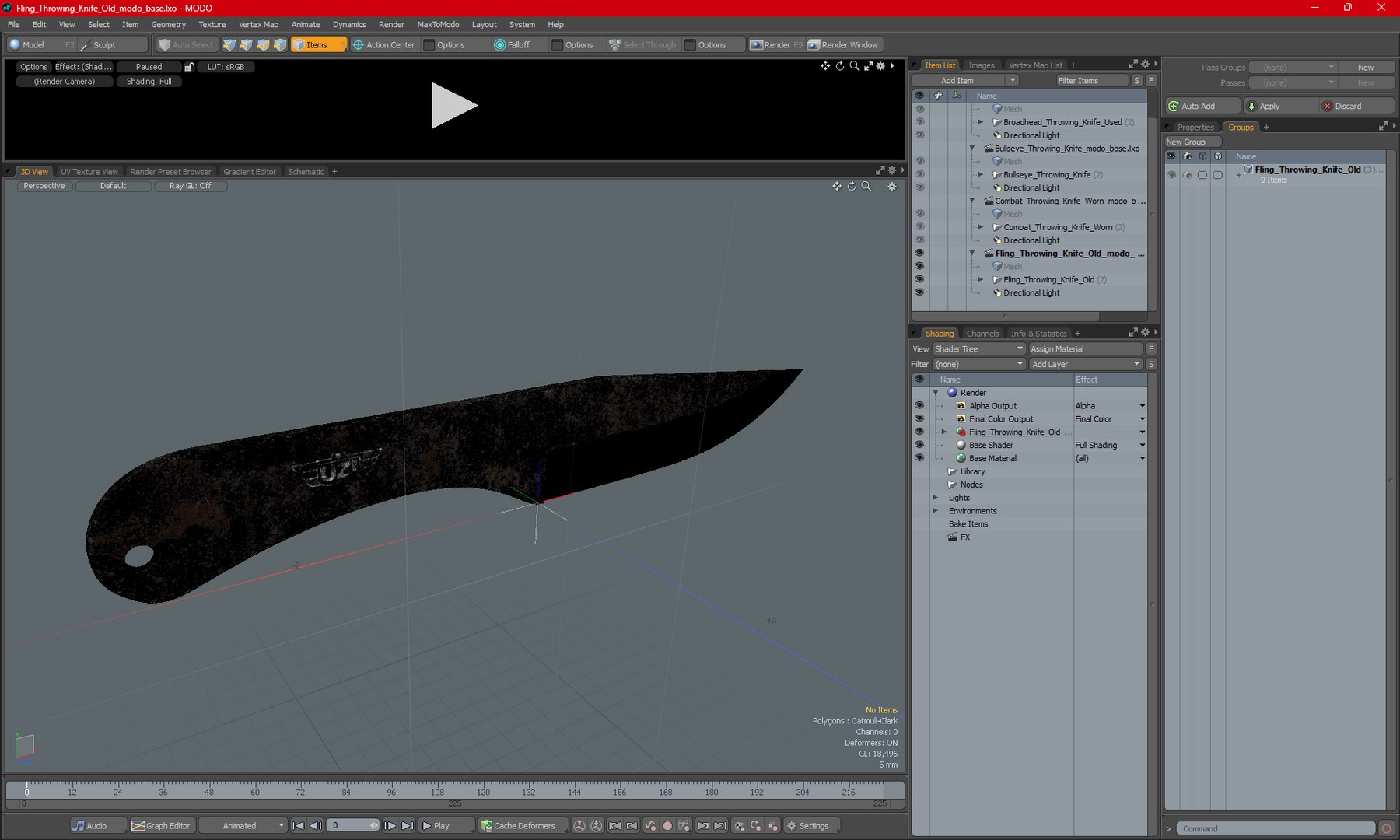 Fling Throwing Knife Old 3D Model - TurboSquid 2068848