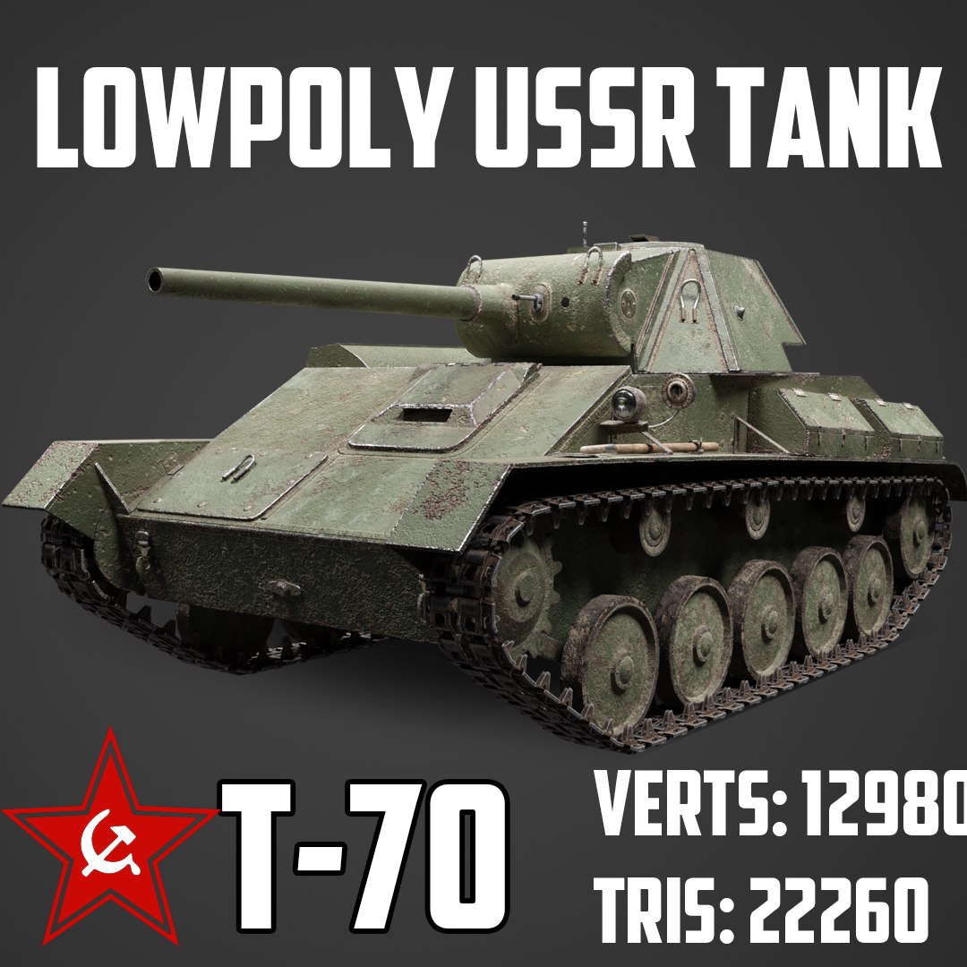 3D model ussr tank t-70 - TurboSquid 1268601
