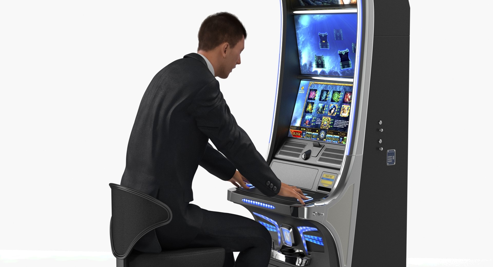 Man Gambling Slot Machine 3D - TurboSquid 1277951