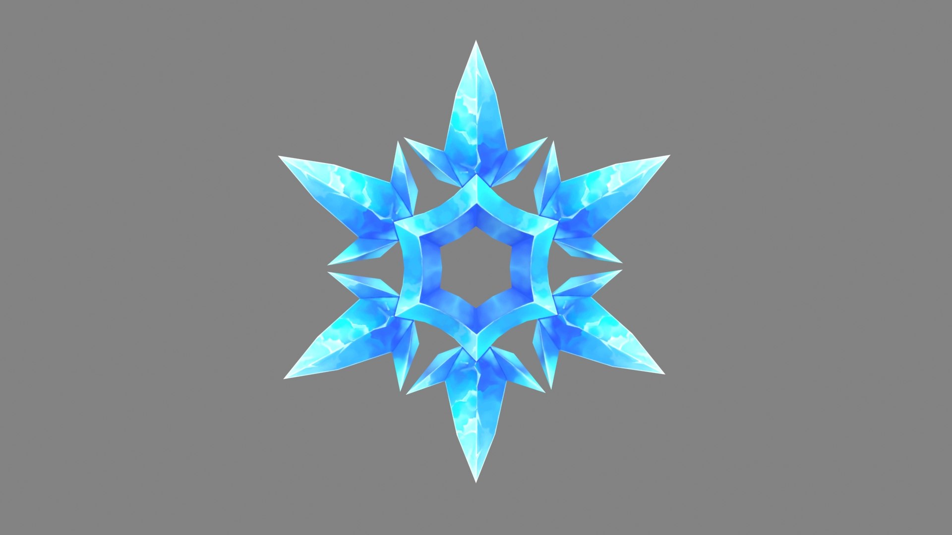 3D Cartoon Snowflake Icon Model - TurboSquid 1745295