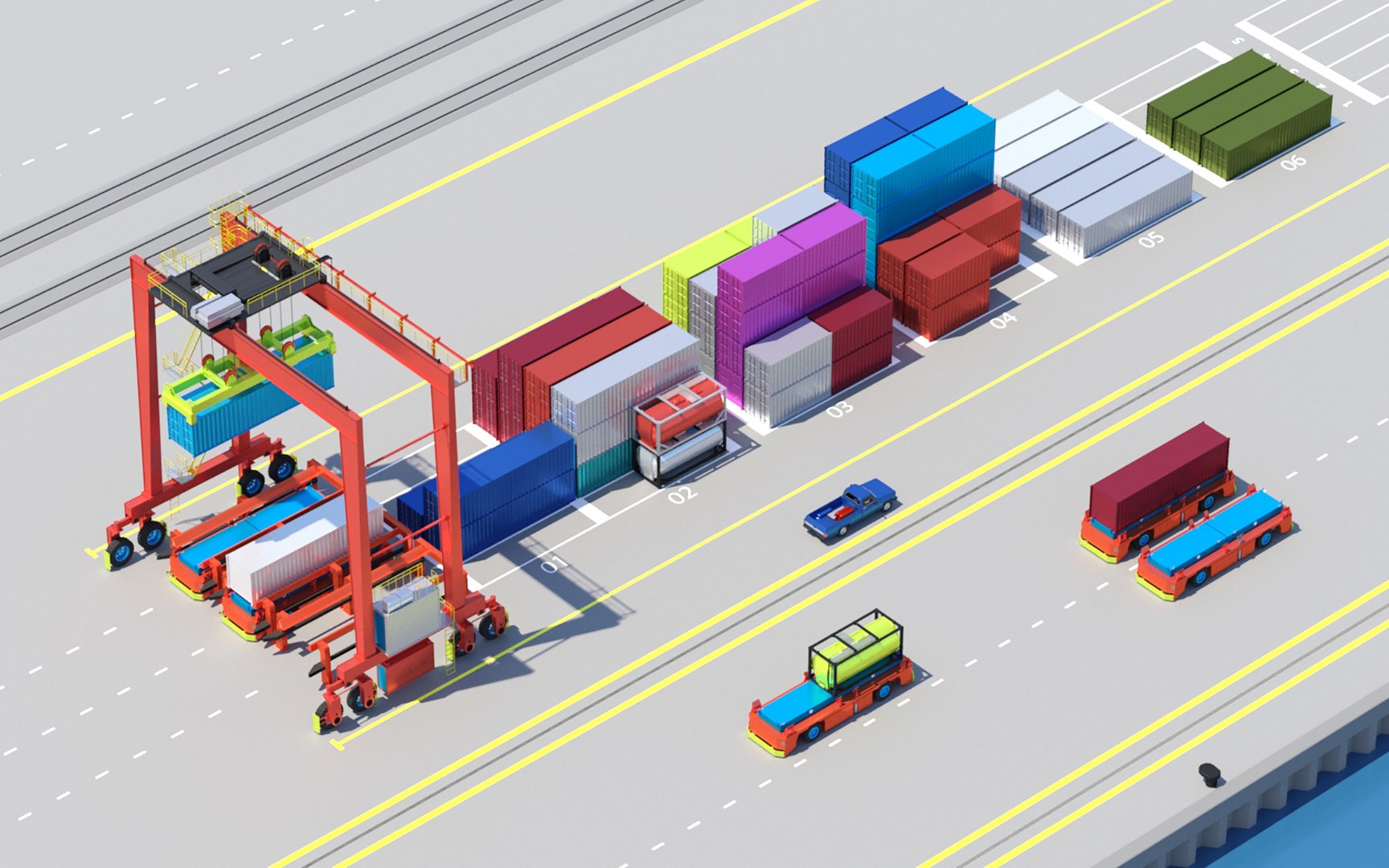 3D Port Scene - TurboSquid 2007370