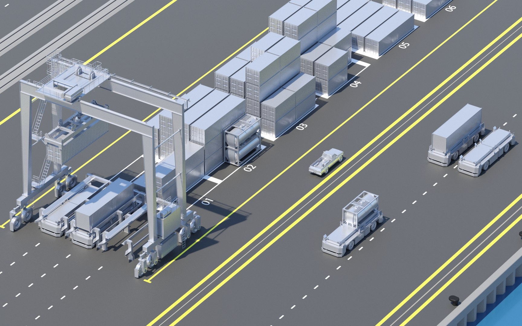 3D Port Scene - TurboSquid 2007370