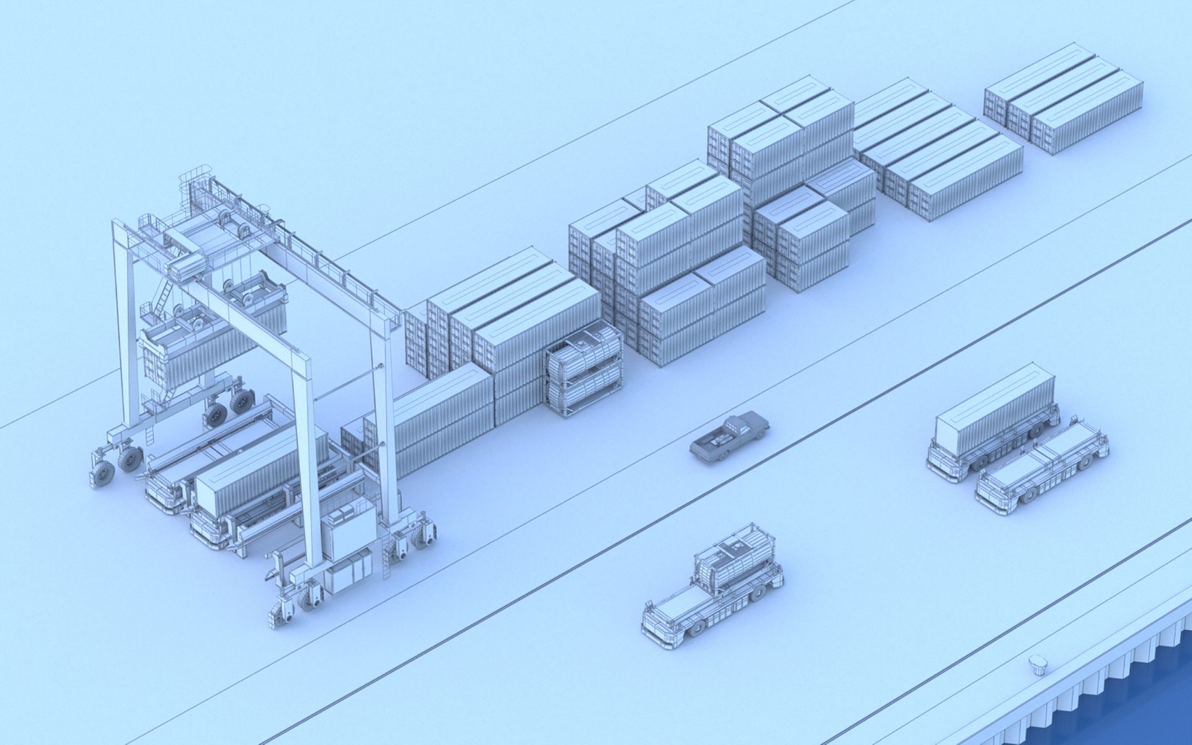 3D Port Scene - TurboSquid 2007370