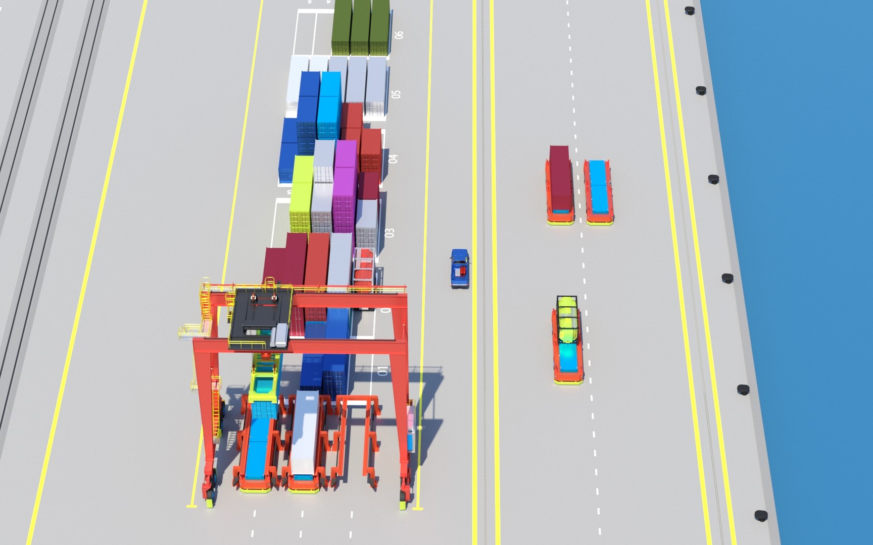 3D Port Scene - TurboSquid 2007370