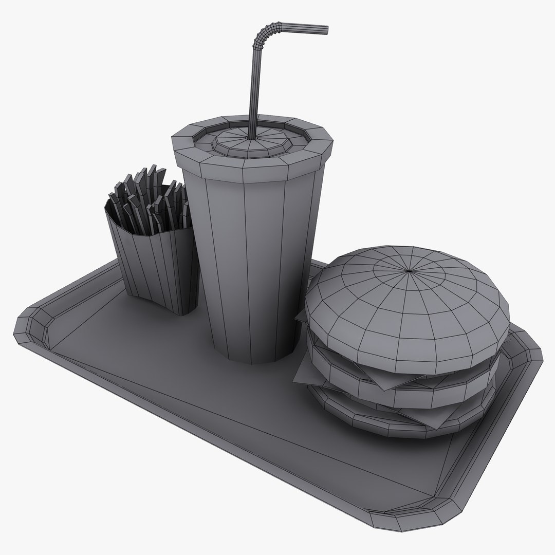 3d fast food model