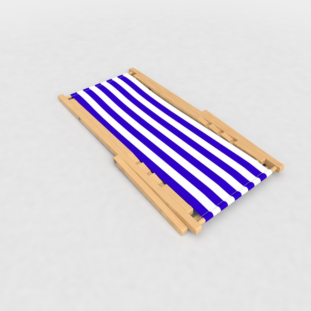 Beach folded chair deck model - TurboSquid 1571282