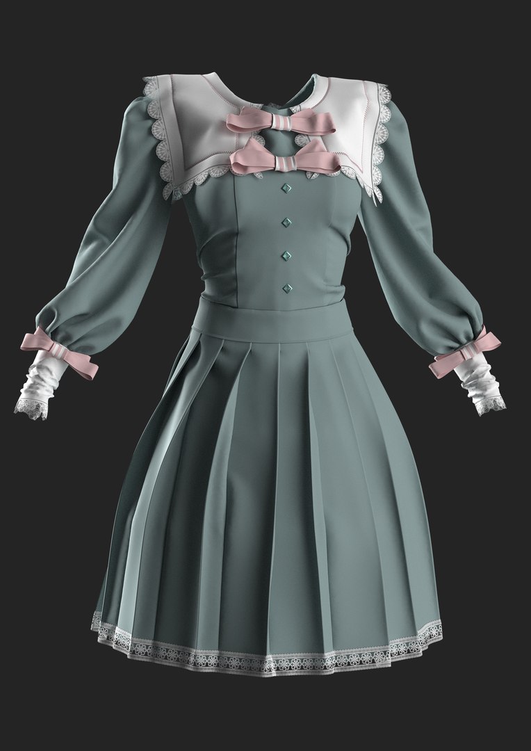 3D Model Vintage Dress 2 - TurboSquid 1767843