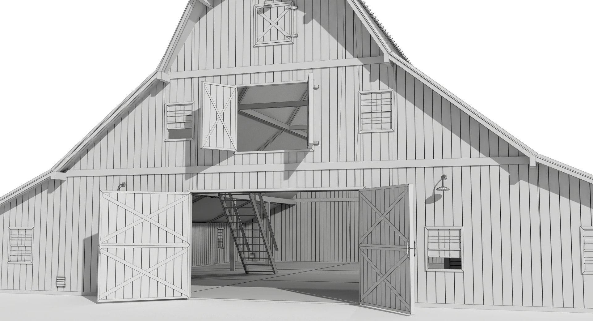 3D barn stable building interior - TurboSquid 1242498