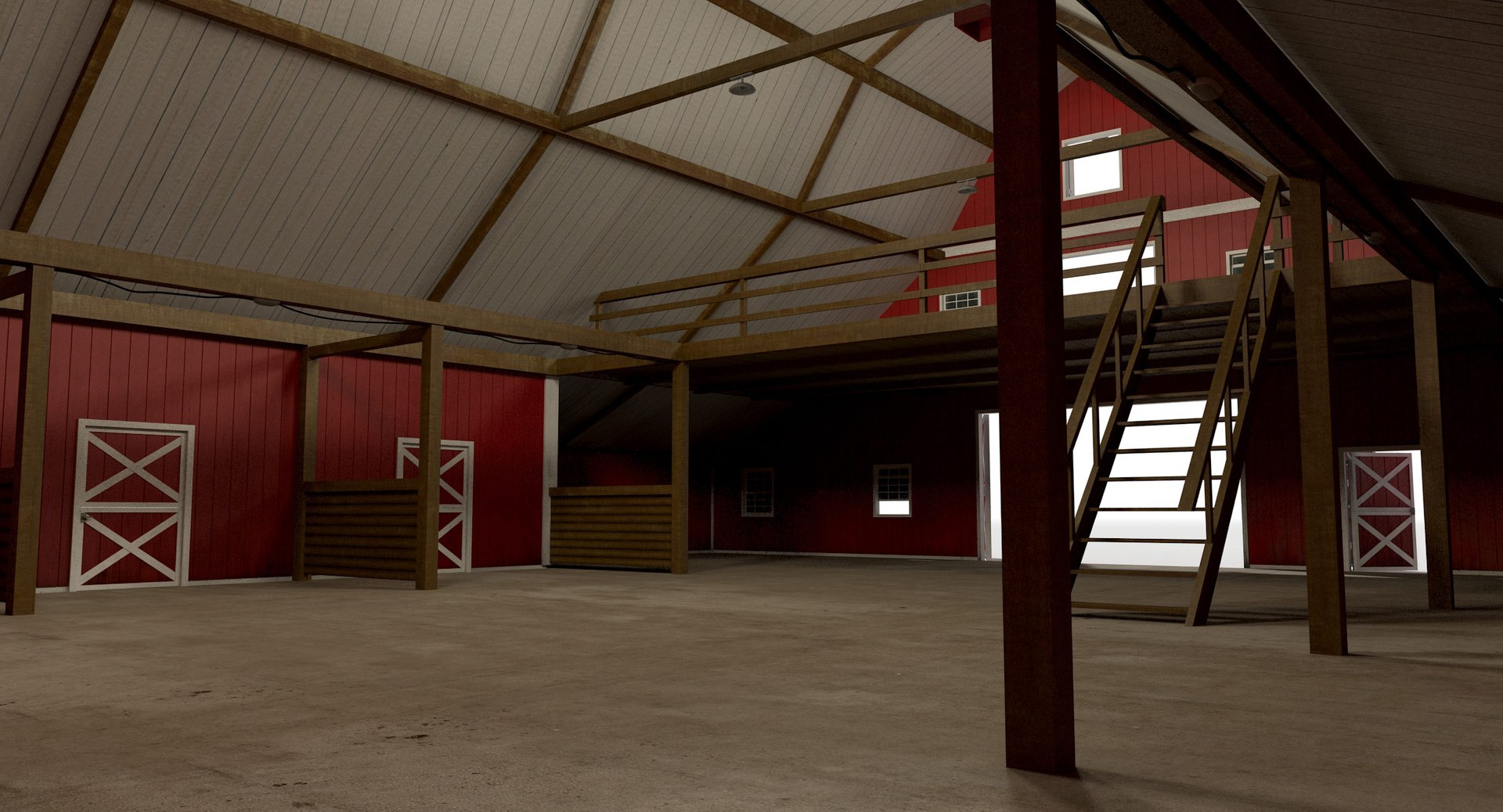 3D Barn Stable Building Interior - TurboSquid 1242498