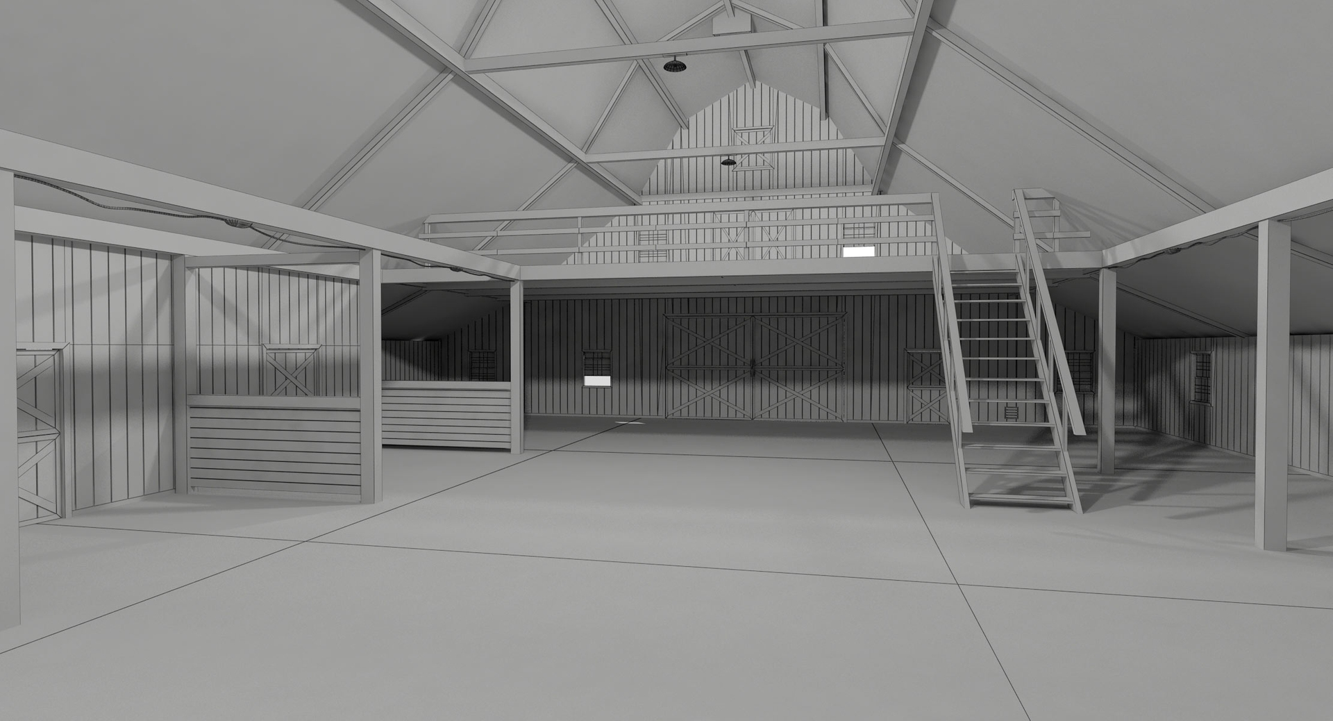 3D barn stable building interior - TurboSquid 1242498