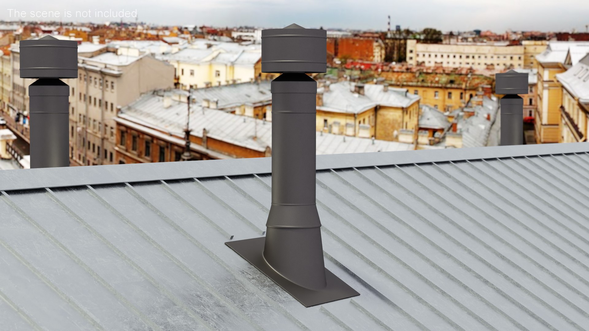 Round Metal Chimney Black Corner Base 3D Model - TurboSquid 2046603