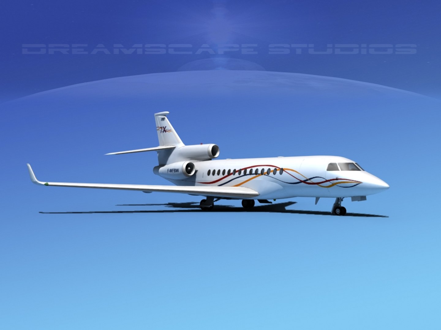 3d 7x dassault falcon model