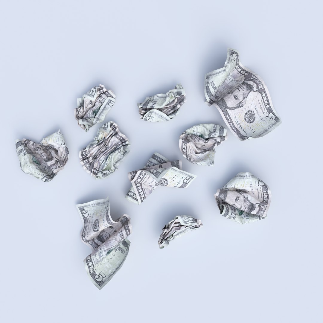 3D 10 Crumpled Dollar - TurboSquid 2248209