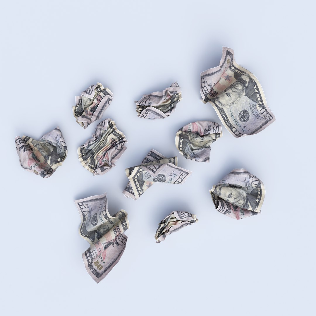 3D 10 Crumpled Dollar - TurboSquid 2248209