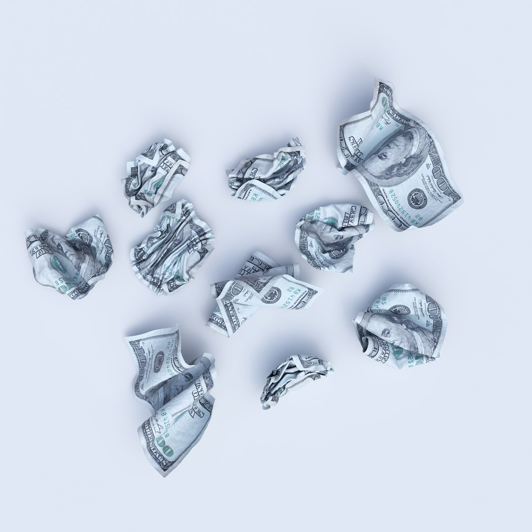 3D 10 Crumpled Dollar - TurboSquid 2248209