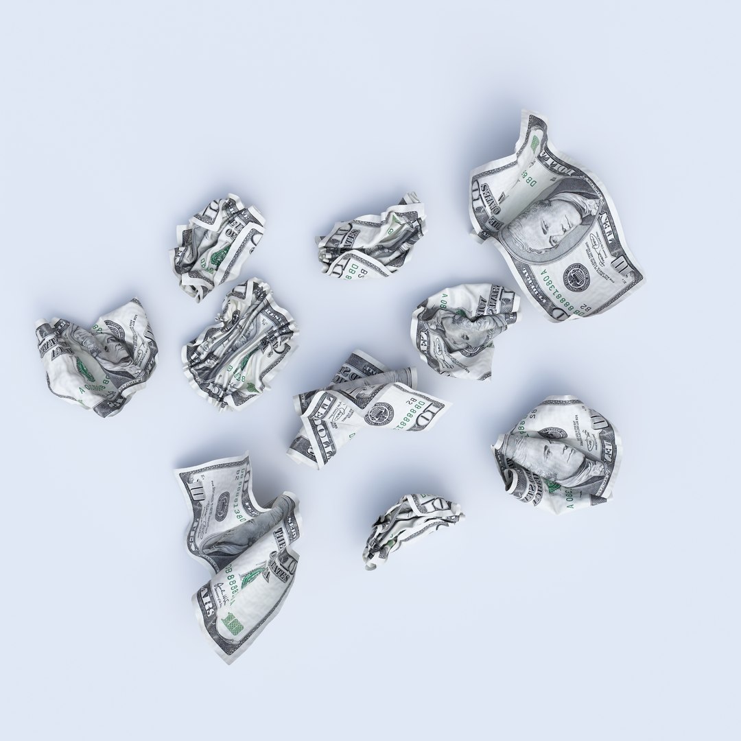 3D 10 Crumpled Dollar - TurboSquid 2248209