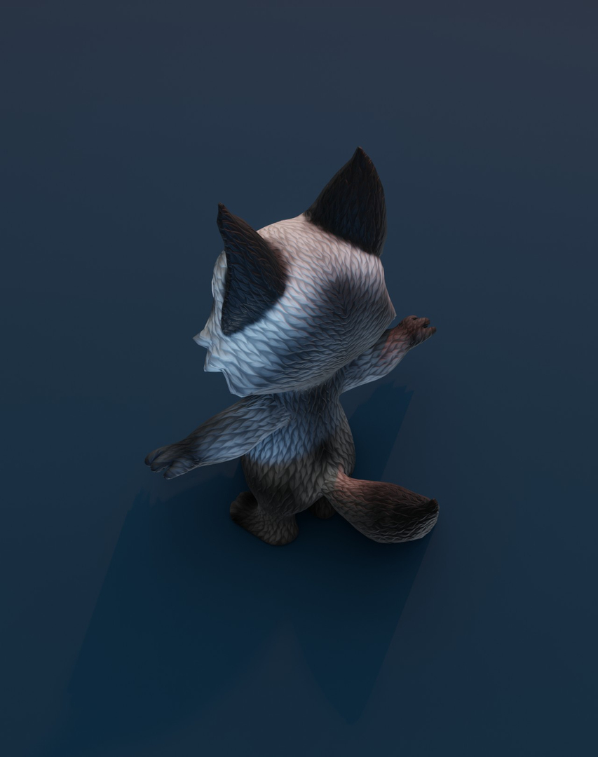 3D model Cartoon Silver Fox Animated 3D Model - TurboSquid 1846703