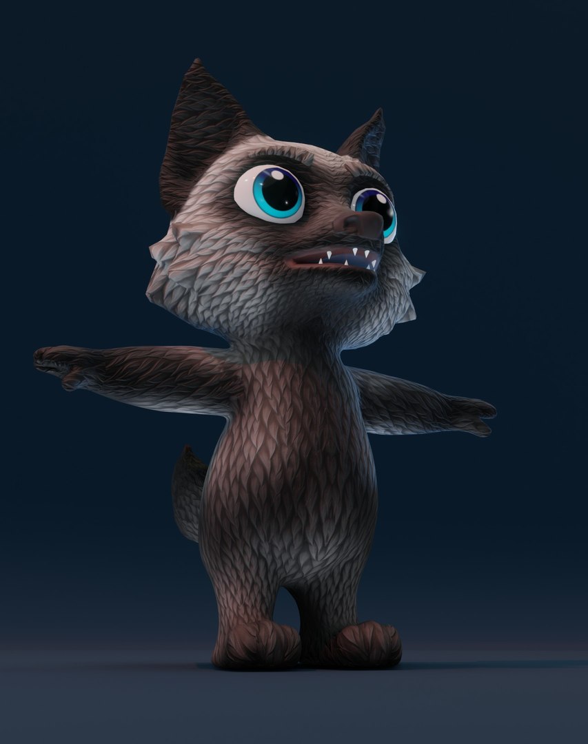 3D model Cartoon Silver Fox Animated 3D Model - TurboSquid 1846703