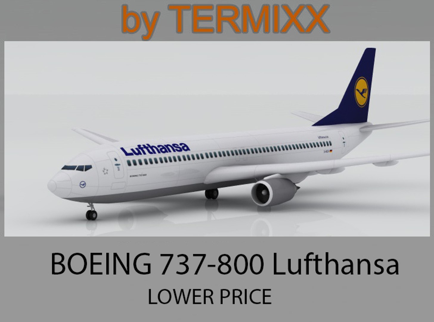 3d Airplane Boeing 737-800 Lufthansa Model