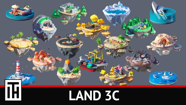 Cartoon Landscapes glTF Models for Download | TurboSquid