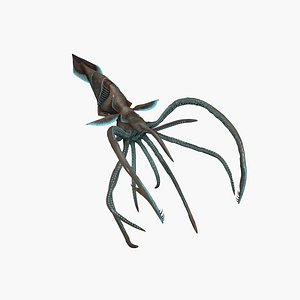 3d model of robot squid spacecraft rigged