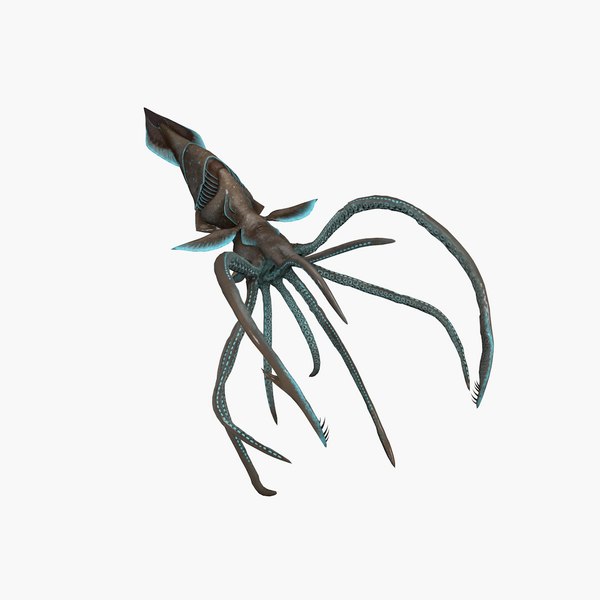 3d model of robot squid spacecraft rigged