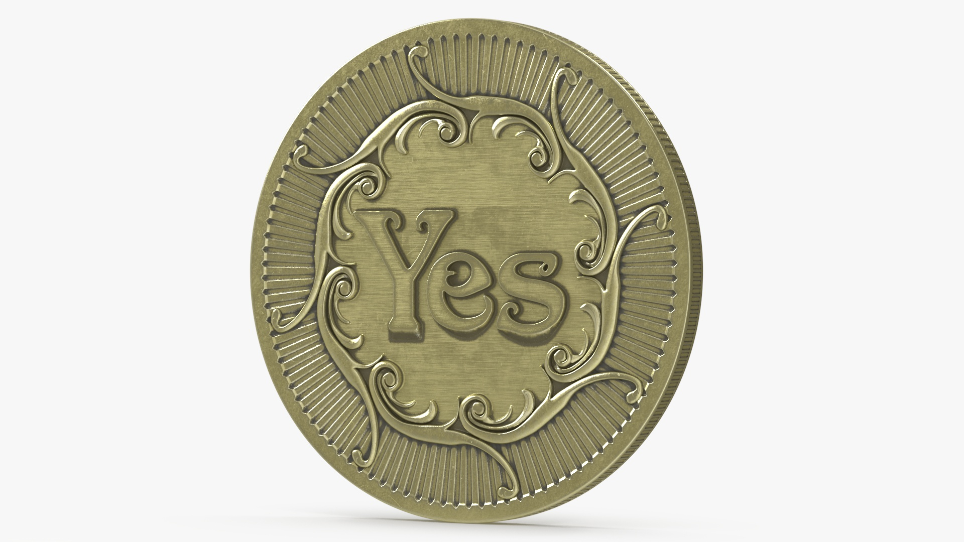 Decision Making Coin Yes No Bronze Model - TurboSquid 2213203