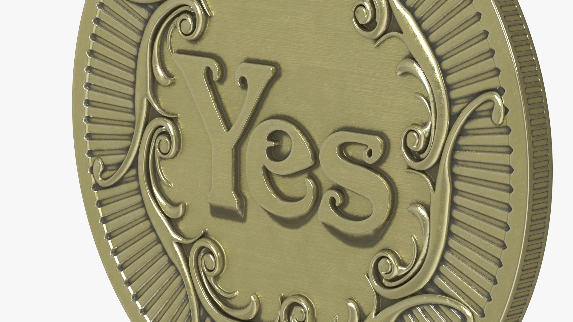 Decision Making Coin Yes No Bronze Model - TurboSquid 2213203