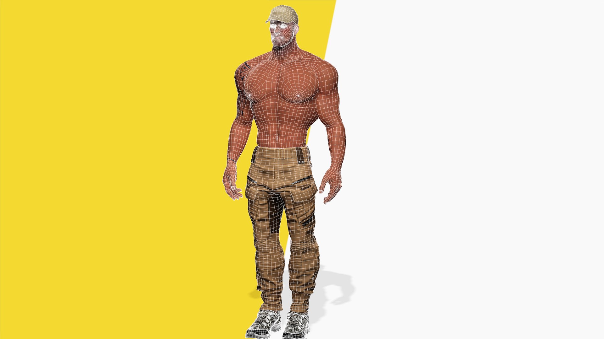 Muscle Stylized Strongman Bodyguard Commander Low-poly 3D Model 3D ...