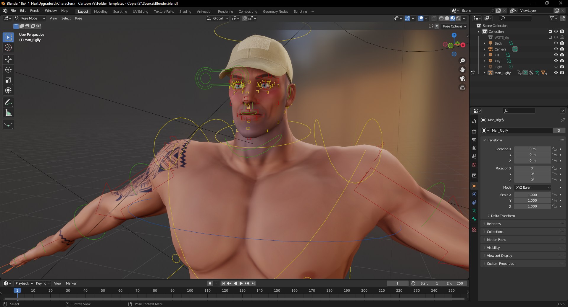 Muscle Stylized Strongman Bodyguard Commander Low-poly 3D Model 3D ...