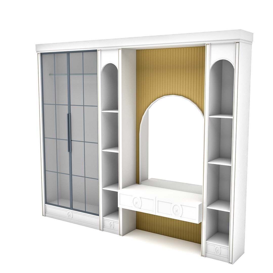 The Classic Vanity And Cabinet Low-poly 3D Model Model - TurboSquid 2082026