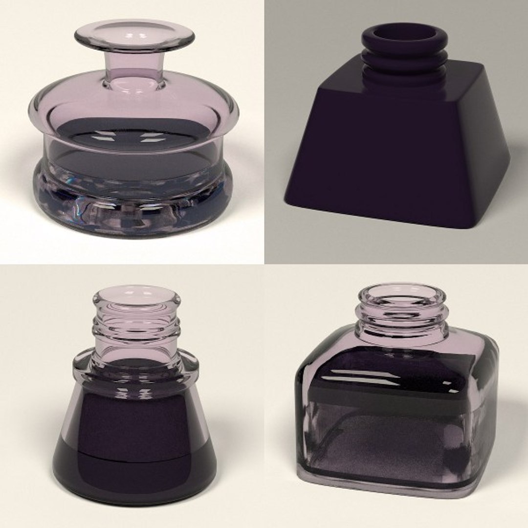 3d model ink pot inkpot
